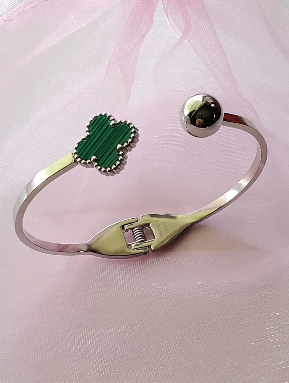 No brand | Jewelry | Silver Stainless Steel Open Cuff Bracelet With ...